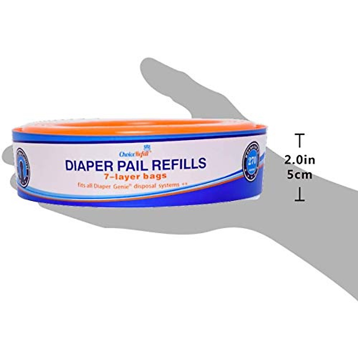 ChoiceRefill Compatible with Diaper Genie Pails, 4-Pack, 1080 count