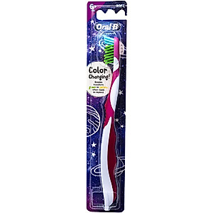 Oral-B Pro-Health Junior CrossAction Galaxy Toothbrush, Ages 6+, Soft -1 Count & Crest Kids Advanced Toothpaste Enamel + Cavity Protection with Fluoride for Anticavity, Travel Size 0.85oz - Pack of 2