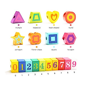 TOP BRIGHT Wooden Lacing Beads for Toddlers, Kids Fine Motor Skills Montessori Toys for 2 Year Old Girls Boys, Threading Toys for Two Year Old Girl Birthday Gifts