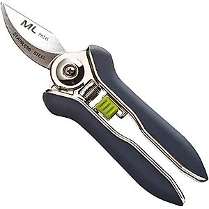 MLTOOLS Bypass Pruning Shears Compact Heavy Duty & Ultra Sharp for Gardening – 6.7 Inch Stainless-Steel Garden Shears – for Both Left & Right Handers – Ergonomic Trimming Shears – P8245