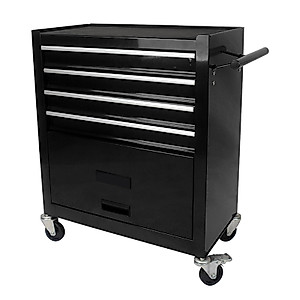 EastVita Rolling Tool Cart On Wheels with 4 Drawers Pull Handle Ball-Bearing Drawer Tool Storage Cabinet Home Repair Tools