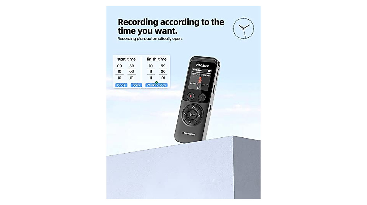 ZOOAOXO 64GB Digital Voice Recorder, Bluetooth Voice Recorder, Dual ...