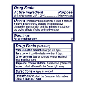 Vaseline Unscented Petroleum Jelly Balm 50ml - Pack of 2, Hypoallergenic, for All Skin Types