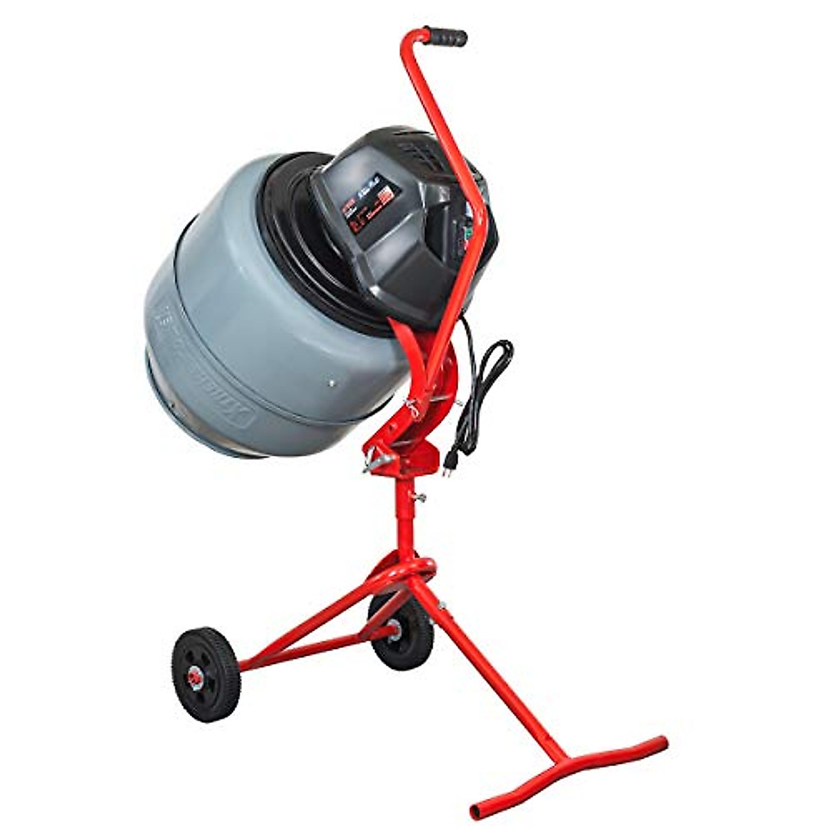 XtremepowerUS 550W Portable Electric Concrete Mixer Cement Mixing Barrow Machine Mixing Mortar Handle with Wheel (4.6 cu/ft.)