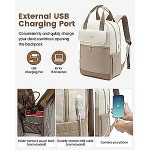 LOVEVOOK Laptop Backpack for Women, Cute Laptop Bag with USB Port, Waterproof Travel Work Backpack Purse, Anti-Theft College Backpacks Casual Computer Daypack Nurse Teacher Bag