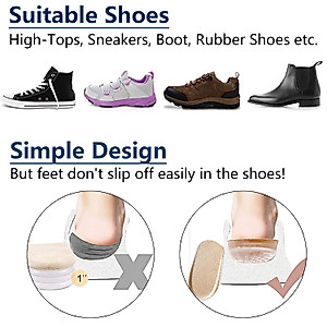 Heel Lifts, 1/2 Inch Shoe Lift, Gel Heel Raisers for Leg Length Discrepancies, Large Height Increase Insole for Men or Women, Shoe Inserts Comfort Half Foot Pads for Heel Pain - 1 Pair