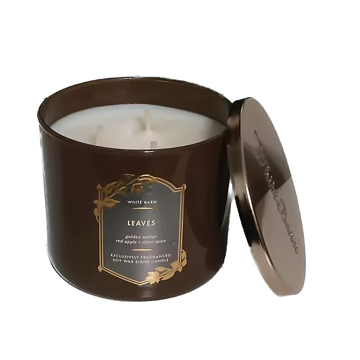 Bath + Body Works Leaves Candle - Crisp Fall Apples + Golden Nectar + Warm Clove Spice - Bath and Body 3 Wick Strong Scented Candle - Large, 14.5 Ounces - Fall Candles, 2024.