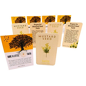 Mustard Seed Holy Card Bulk Pack Mixed 10 Pack Bundle Matthew 17:20 Faith Prayer and Cards with Seeds, 5 of Each