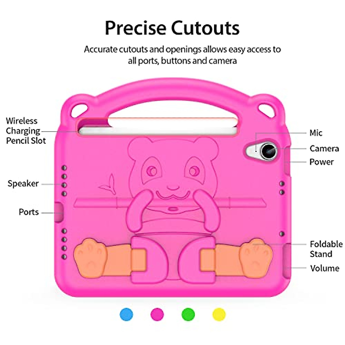 DUX DUCIS Kid Case for iPad Mini 6 2021 (6th Generation) with Pencil Holder, Light Weight Shockproof Kid Case with Handle, Kickstands & Shoulder Strap for iPad Mini 6th Gen 8.3 inch, Pink