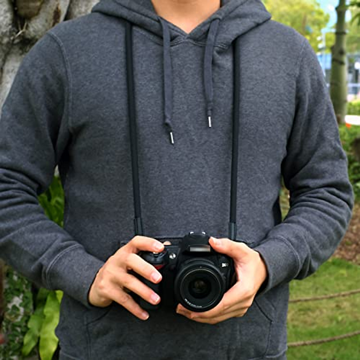 VKO Camera Strap,Rope Camera Strap Compatible with Sony Canon Nikon Fuji DSLR SLR Mirrorless Camera Rope Strap 100cm Black