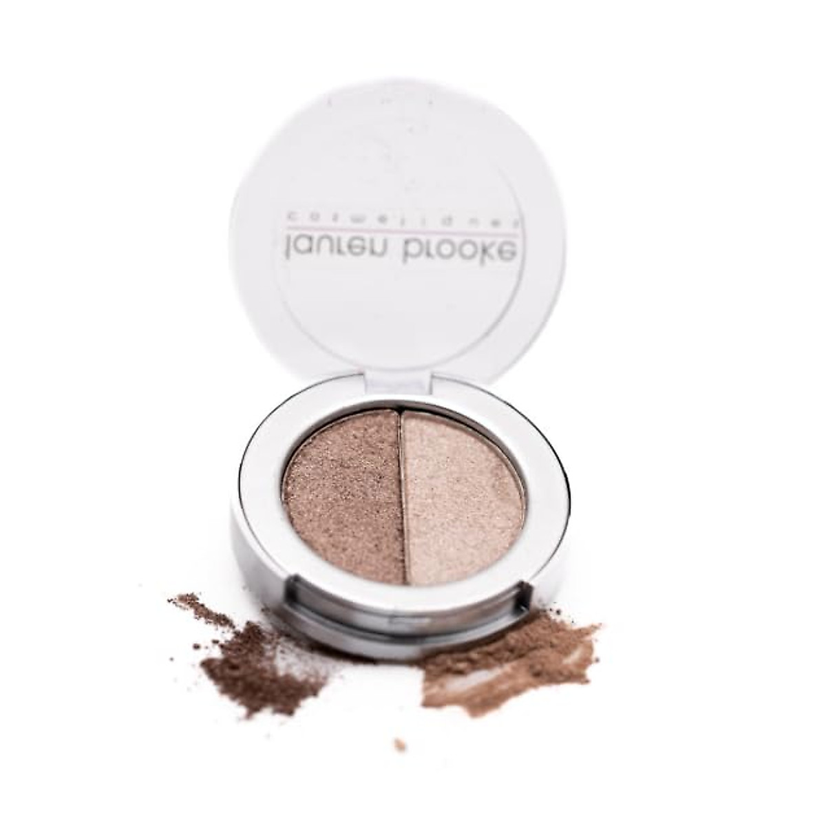Lauren Brooke Cosmetiques Pressed Eyeshadow Duos, Natural, Organic Makeup (Cappuccino/Pearl)