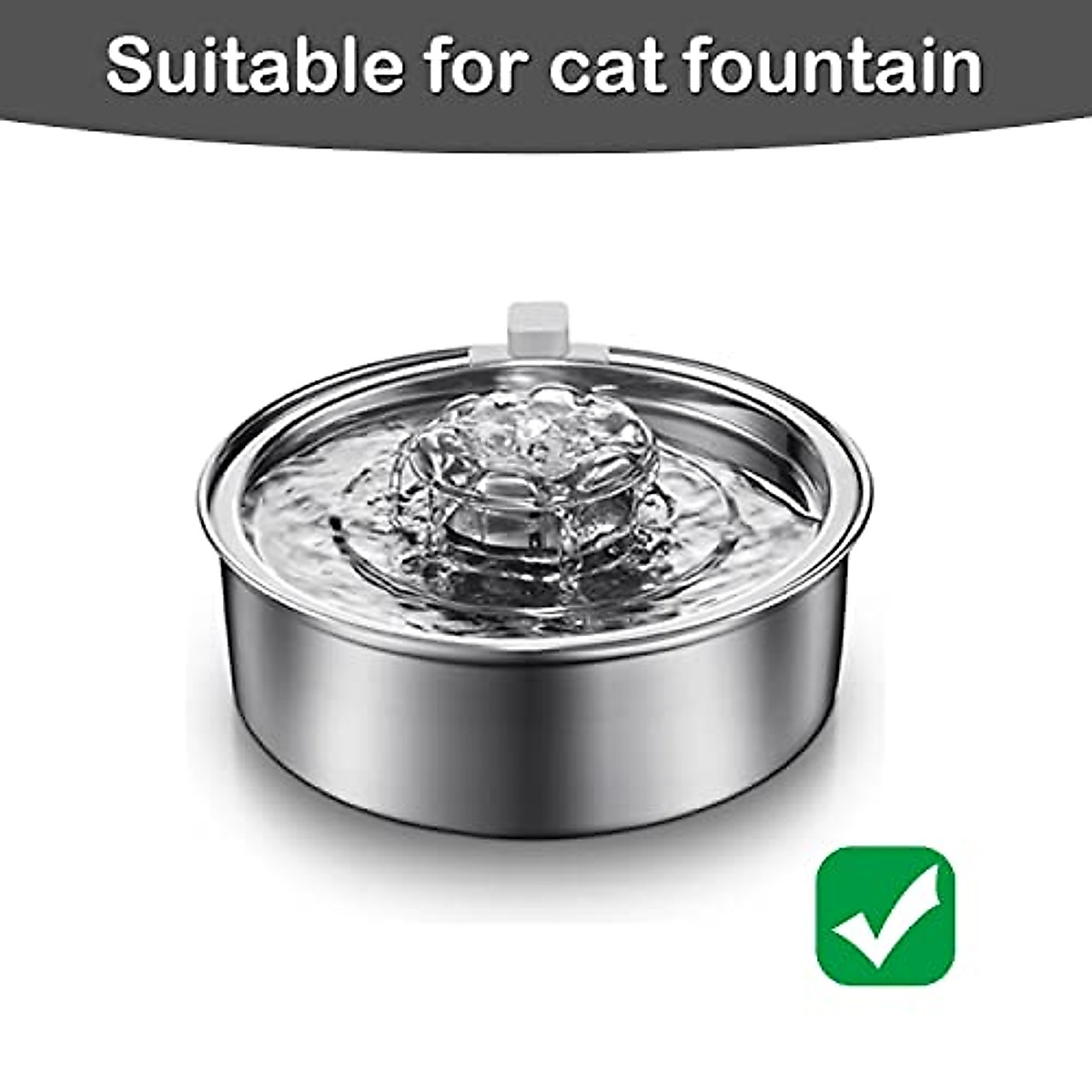 Cat Water Fountain Filter,Pet Water Fountain Filter Replacement Filter for Round 2.1l/67oz Stainless Steel Cat Fountain to Purify Water