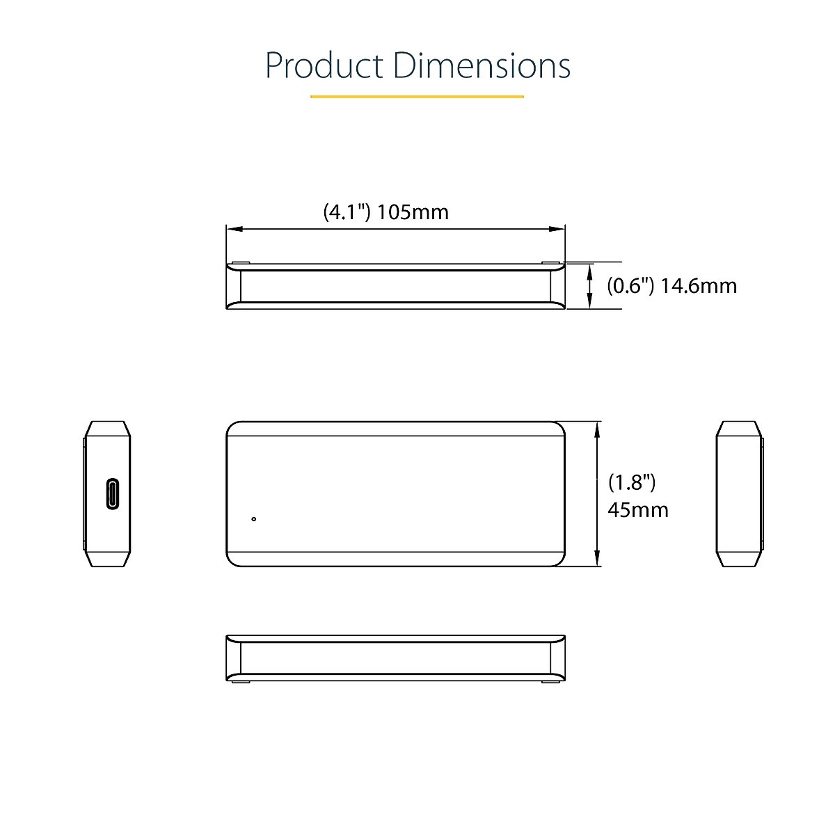 StarTech.com USB-C 10Gbps M.2 NVMe PCIe SSD Enclosure - Rugged Aluminum External M.2 PCIe M-Key Case IP67 Rated - 1GB/s Read/Write - Supports 2230/2242/2260/2280 - TB3 Compatible - Mac/PC (M2E1BRU31C)