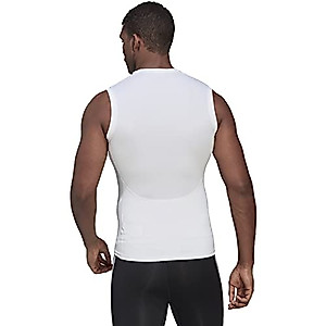 adidas Men's Size Techfit Training Sleeveless T-Shirt, White, Medium/Tall