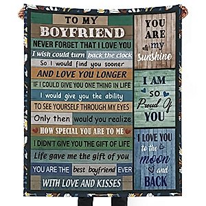 Blanket Gifts for Boyfriend from Girlfriend, Romantic Gifts for Him, I Love You Gifts for Him, Valentines Day Birthday for Boyfriend Soft Throw Blankets 50"x60"