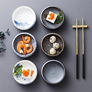 TOOSII Snack Bowls Japanese Ceramic Dipping Plate 4oz Porcelain Bowl Soy Sauce Dish Dessert Soup Side Dish Salad Cereal Dish Dinnerware (Color : C)