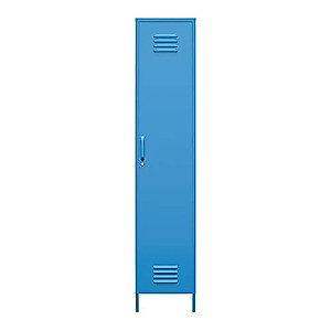 Novogratz Cache Single Metal Locker Storage, Blue Cabinet