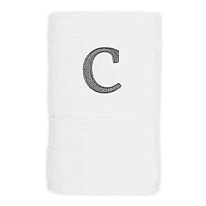 Avanti Linens - Hand Towel, Soft & Absorbent Cotton Towel (Monogram Collection, Initial C)