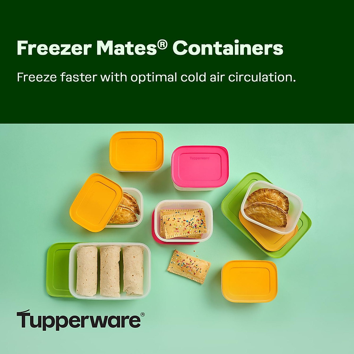 Tupperware Freezer Mates Gen II 8 Piece Food Storage Container Set, Dishwasher Safe and BPA Free (8 Containers, 8 Lids)
