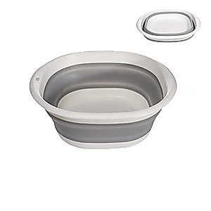 Kvoike 14.8" Collapsible Multipurpose Plastic Washing Basin, Space Saving, Easy to Store, Foldable Basin for Camping Dish Washing Tub and RV Sink