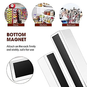 Garneck 6pcs Shelf Divider Bookends Adjustable Closet Organizer Adjustable Dividers for Drawers Supermarket Shelf Organizer Supermarket Shelf Separator Shop Drawer Dividers Magnetic Stripe