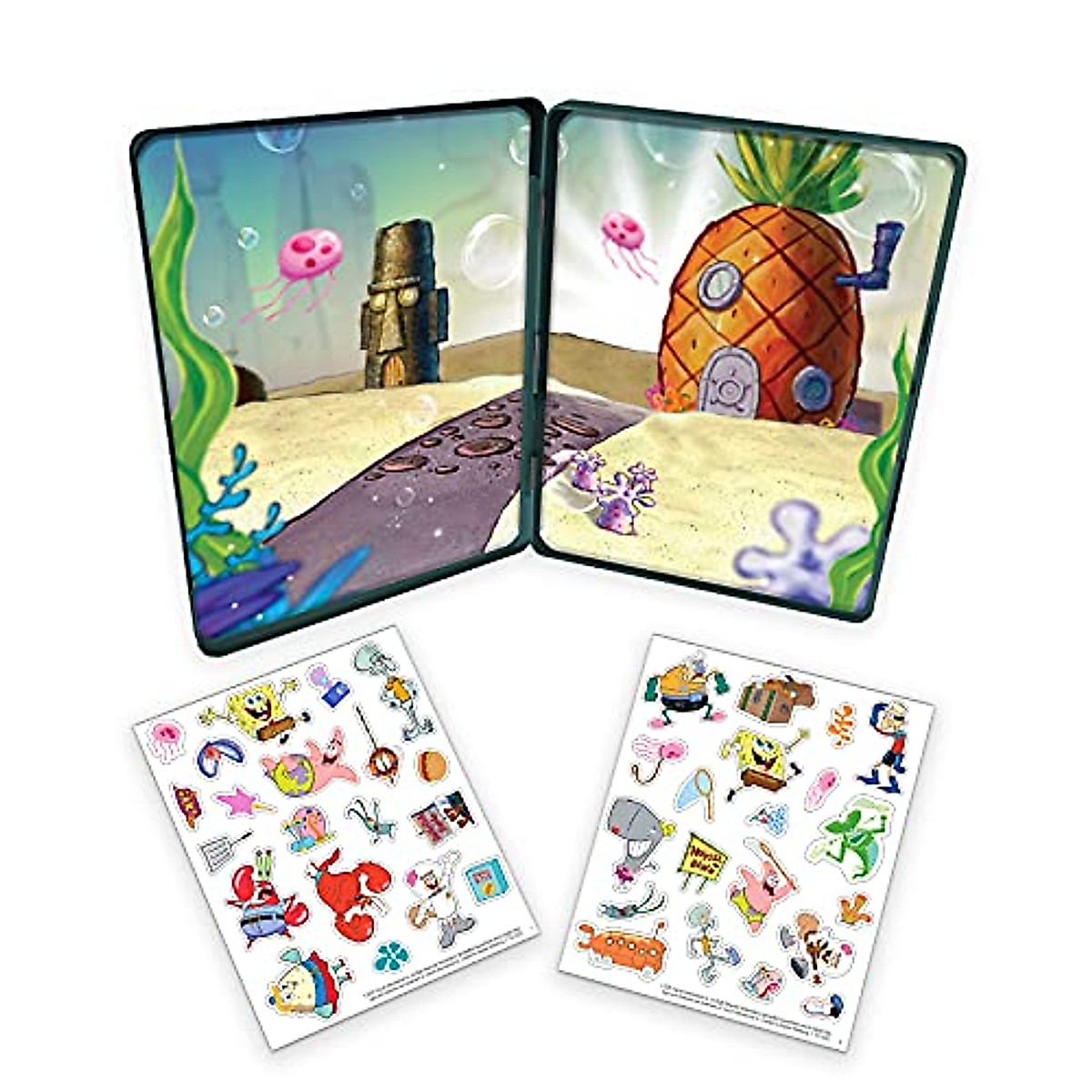 Spongebob Squarepants - Magnetic Creations Tin - Dress Up Play Set - Includes 2 Sheets of Mix & Match Dress Up Magnets with Storage Tin. Great Travel Activity for Kids and Toddlers!