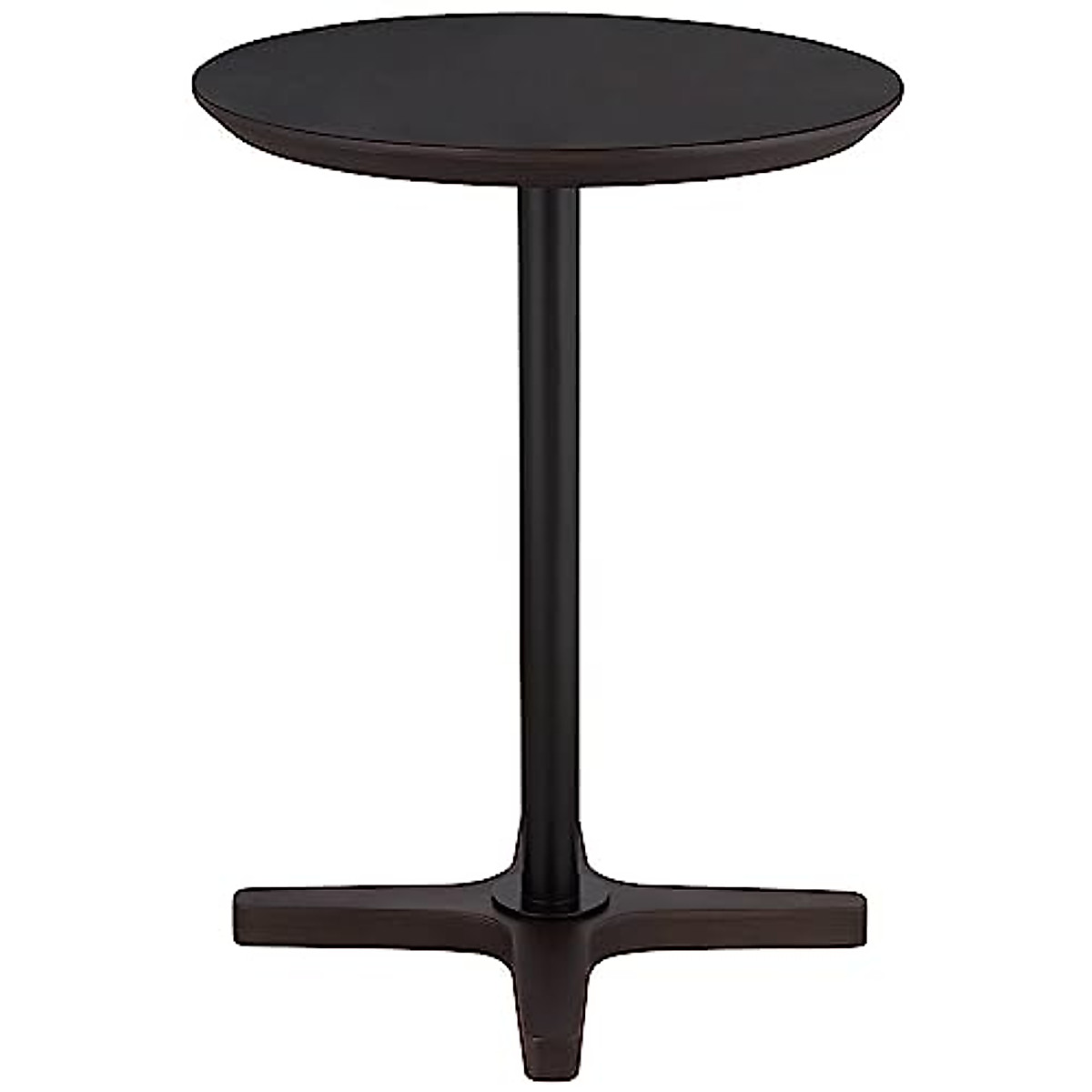 Benchmaster Bailey Modern Minimalist Slate Round Standing Pedestal Table 15" Wide Black for Spaces Living Room Bedroom Bedside Entryway House Home Office