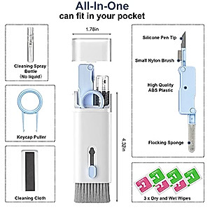 anngrowy Cleaner Kit for Airpod Bluetooth Earphones Earbud Airpods 2 Pro 2023 Keyboard Cleaner Brush Electronic Cleaning Kit for Laptop iPhone Computer Screen Headset Charging Case Cleaning Pen Tools
