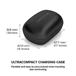 Creative Sensemore Air Lightweight True Wireless Sweatproof in-Ear Headphones with Sensemore Technology, Ambient Mode, Active Noise Cancellation, Quad Mics, Bluetooth 5.2, 35 Hours Battery Life