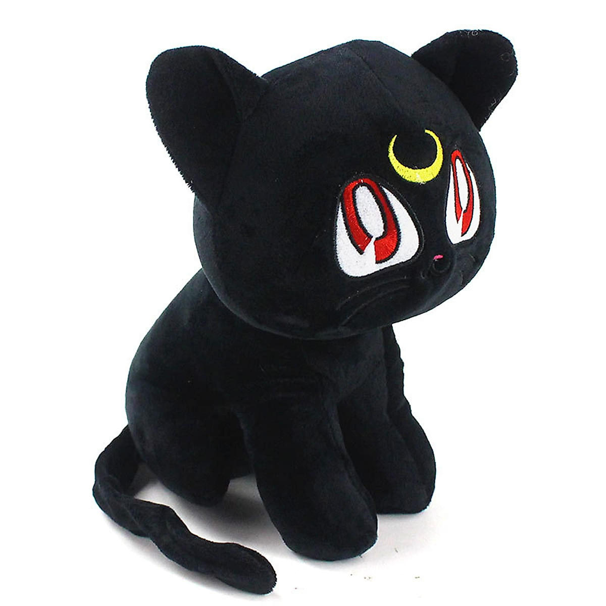 LINKOM Anime Plush Doll Pet Cat Soft Plushie Stuffed Animal Figure Toy 11” Gift Decoration for Kids Girls (28cm/11inch, Black)