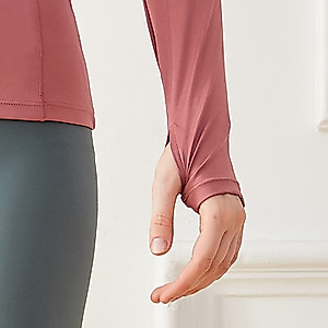 DREAM SLIM Women Long Sleeve Workout Shirts UPF50+ Sun Protection Mesh Back Yoga Gym Outdoor Fishing Hiking T-Shirt Pink