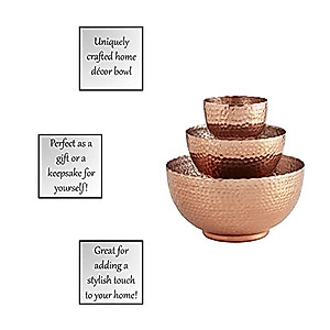 47th & Main Rustic Hammered Aluminum Bowl Set, 3-Count, Copper