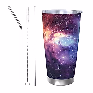 AYCZN Universe Nebula 20 OZ Tumbler Stainless Steel Travel Coffee Mug, Space Star Insulated Water Bottle with Lid and Straws Leakproof Thermal Cup