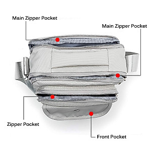 JOSEKO Crossbody Bag for Women, Mini Nylon Crossbody Travel Messenger Organizer Purse handbag Lightweight Pocket Bag Grey medium