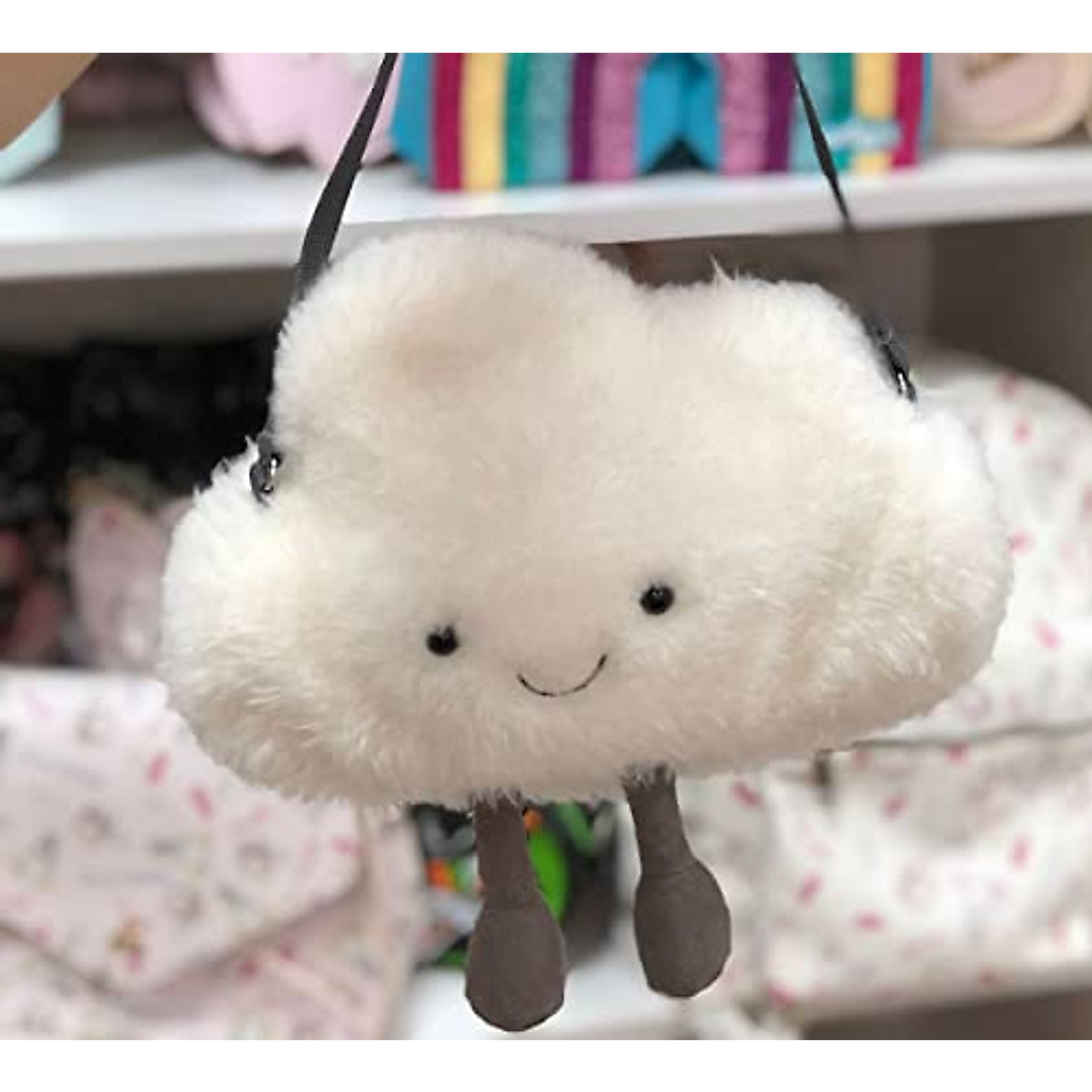 QZUnique Heart Shaped Handbag Women's Faux Fur Crossbody Bag Plush Wallet Purse Chain Shoulder Bag