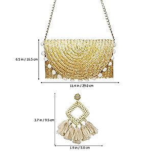 SHERCHPRY Straw Bag Women Crossbody Bag Clutch Handbags Summer Beach Woven Bags Straw Purse for Women Girls