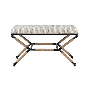 Linon Ashburn Campaign Bench Striped