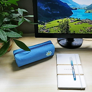 Enyuwlcm Canvas Stationery Cute Pencil Case for Teen Girls Simple Pencil Pouch for School Cosmetic Bag for Purse Yellow