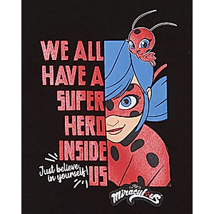 Miraculous Ladybug Little Girls 2 Pack T-Shirts Polka Dots Black/Red 6