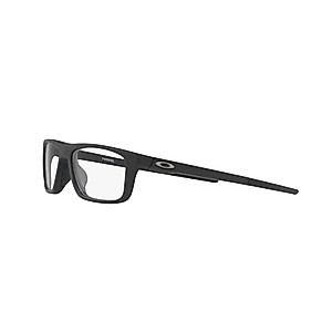Oakley Men's OX8127 Pommel Rectangular Reading Glasses, Satin Black, 53mm + 1