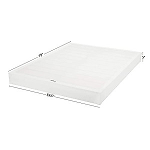 Amazon Basics Smart Box Spring Bed Base, 5-Inch Mattress Foundation - Queen Size, Tool-Free Easy Assembly