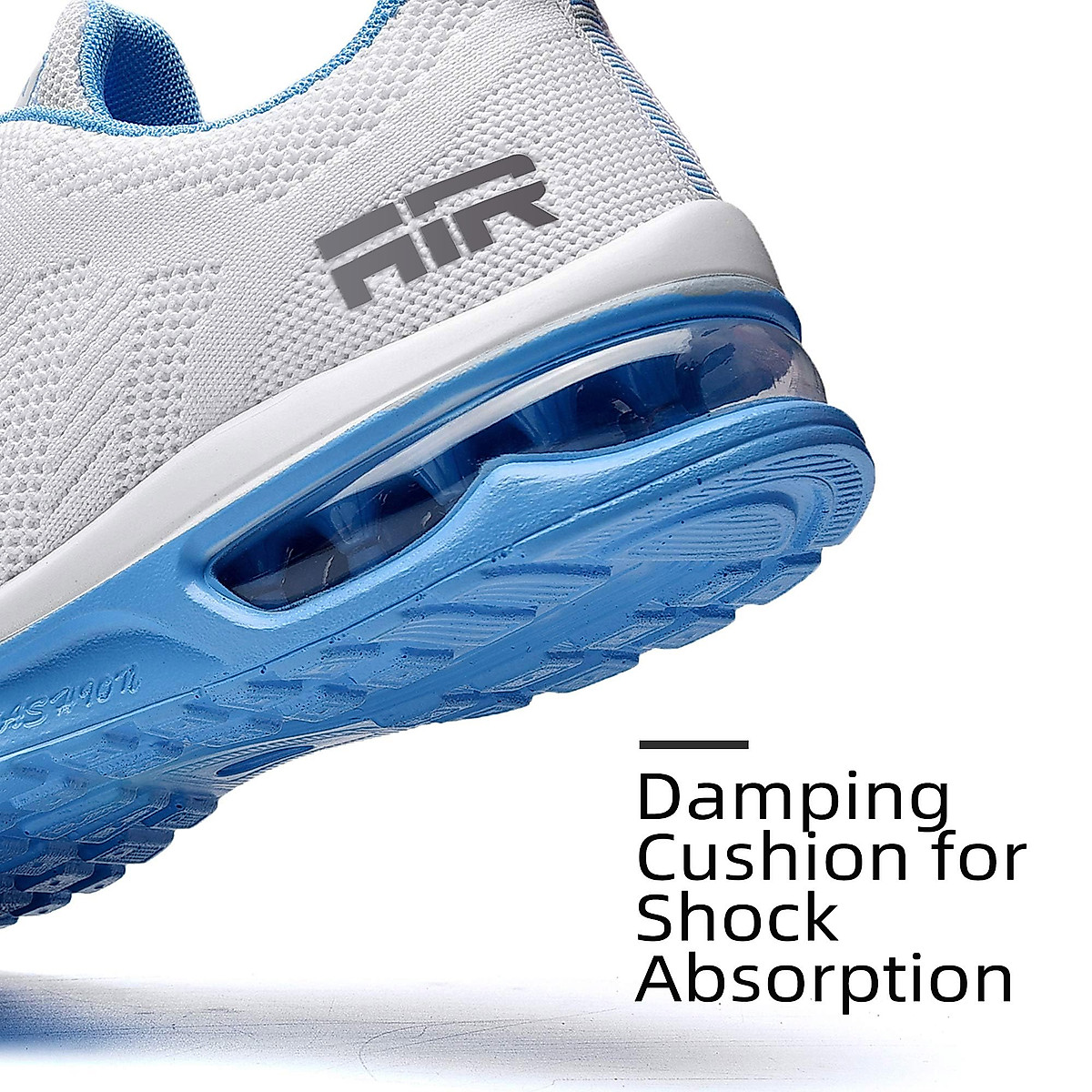 Lamincoa Air Tennis Shoes for Women Lightweight Comfortable Running Shoes Lace Up Tennis Shoes Road Casual Outdoor White-Blue 7