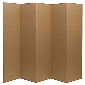 6 ft. Tall Brown Temporary Cardboard Folding Screen - 5 Panel