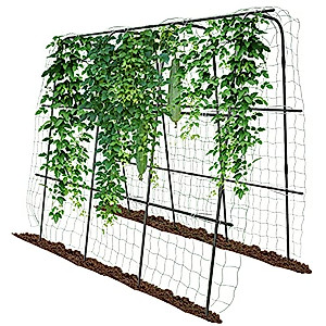 Garden Cucumber Trellis for Climbing Plants Outdoor, 57.9in Metal Plant Support Trellis for Climbing Vine Vegetable/Fruit/Flower Outdoor Yard Lawn Garden A Frame Trellis