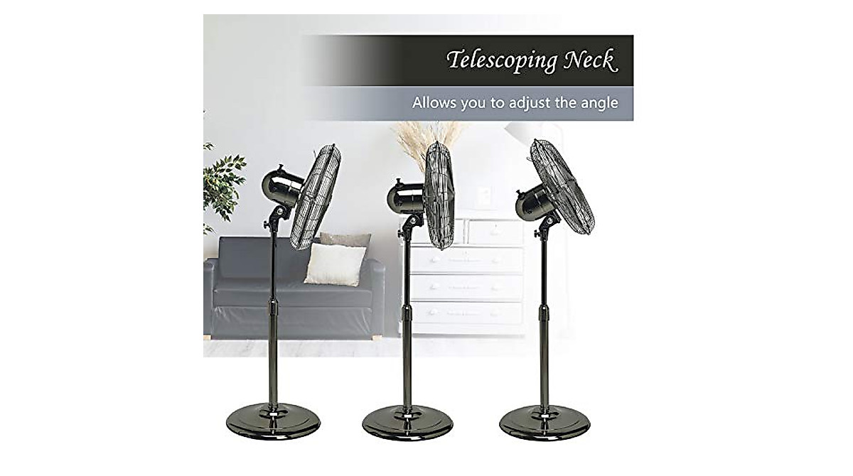 DecoBREEZE 3-Speed Oscillating Floor Fan - Retro Design
