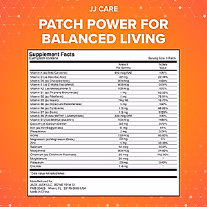 JJ CARE Multi Topical Patch (Pack of 60), Daily Use Topical Patch for 2 Months Supply, Essential Patches for Wellness Support