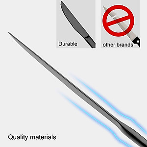 sharecook SHARECOKK Steak Knives Set of 4 - Stainless Steel Serrated Steak Knives, Kitchen Steak Knife Set, Dishwasher Safe