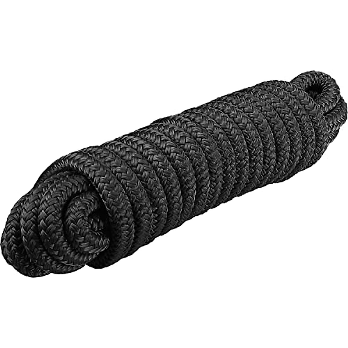 Dock Lines 3/4" x 25 ft Boat Ropes for Docking with 16" Loop, Double Braid Nylon Boat Dock Lines, Premium Dock Ropes for Boats, Boat Ropes Lines - Black Dock Lines for Boats 3/4", J-FM TWNTHSD 1 Pack