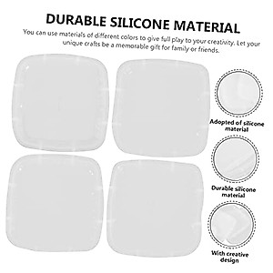 EXCEART 4pcs Resin Coaster Molds Silicone Coaster Mold Coaster Resin Mold Tray Oval Silica Gel Coaster Mold Silicone Tray Mold Tuile Molds Silicone Tray Resin Mold Resin Tray Molds