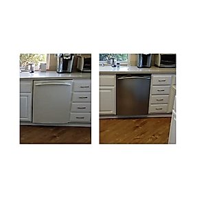 Stainless Steel Contact Vinyl Paper Peel and Stick Wrap Overlay Covering for Kitchen Appliances Dishwasher Fridge Oven 36" x 36" Fix Repair or Update (Trimmable) Waterproof, Scratchproof, Thick